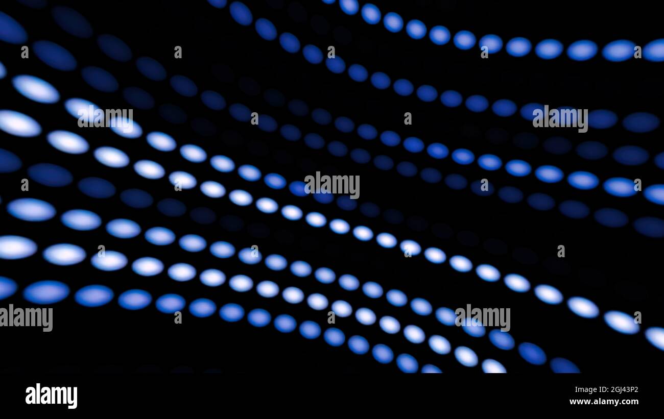 Abstract background, blue dots in a dot matrix style curved effect with ...