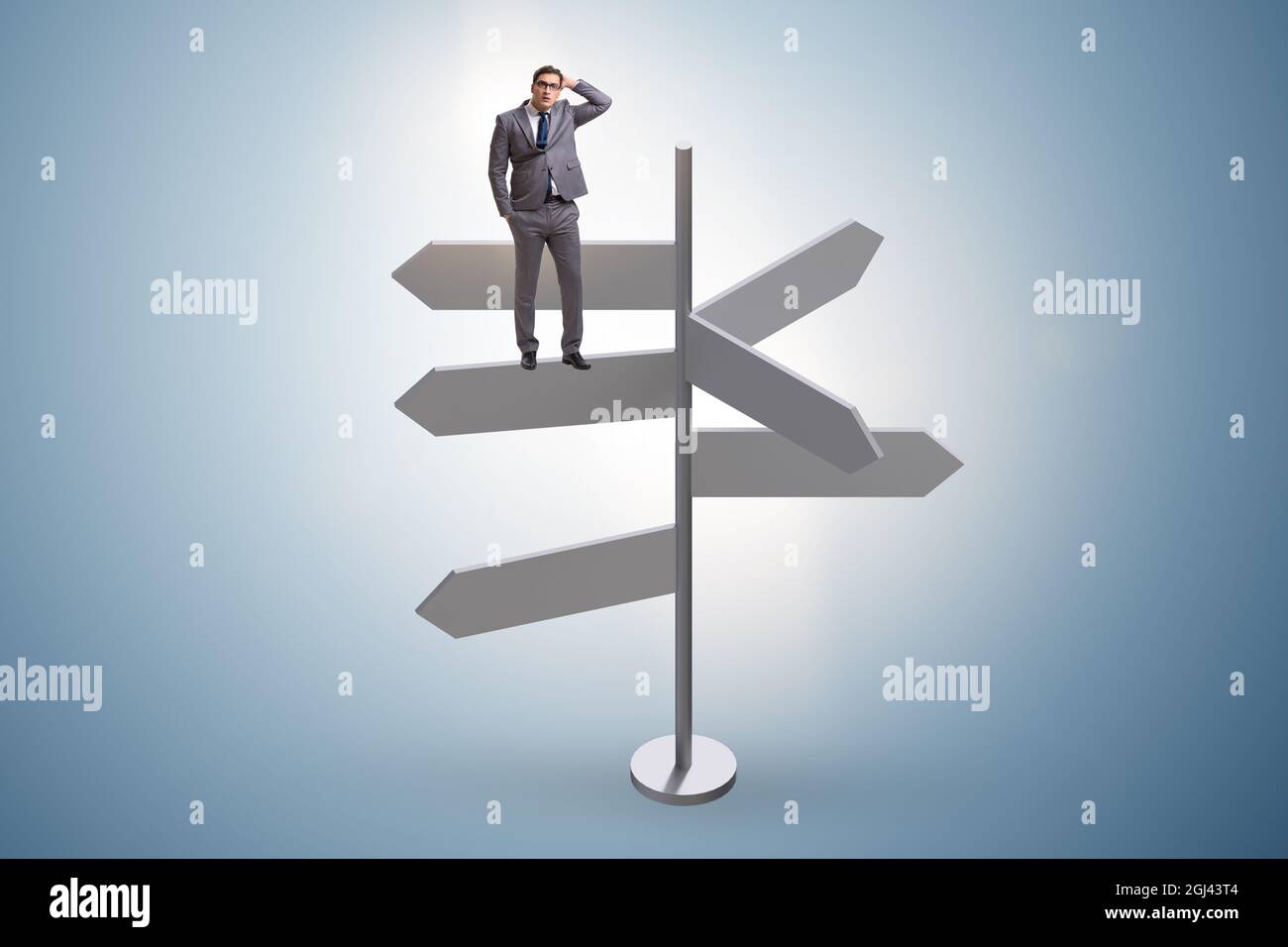 Businessman at the crossroads choosing the strategy Stock Photo - Alamy