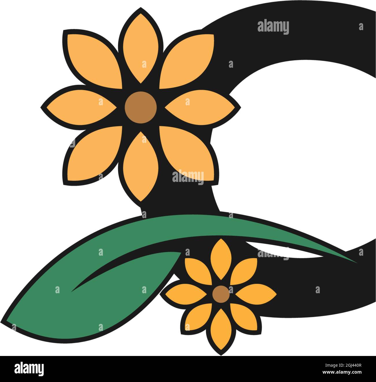 a letter with flowers icon logo design vector template Stock Vector ...