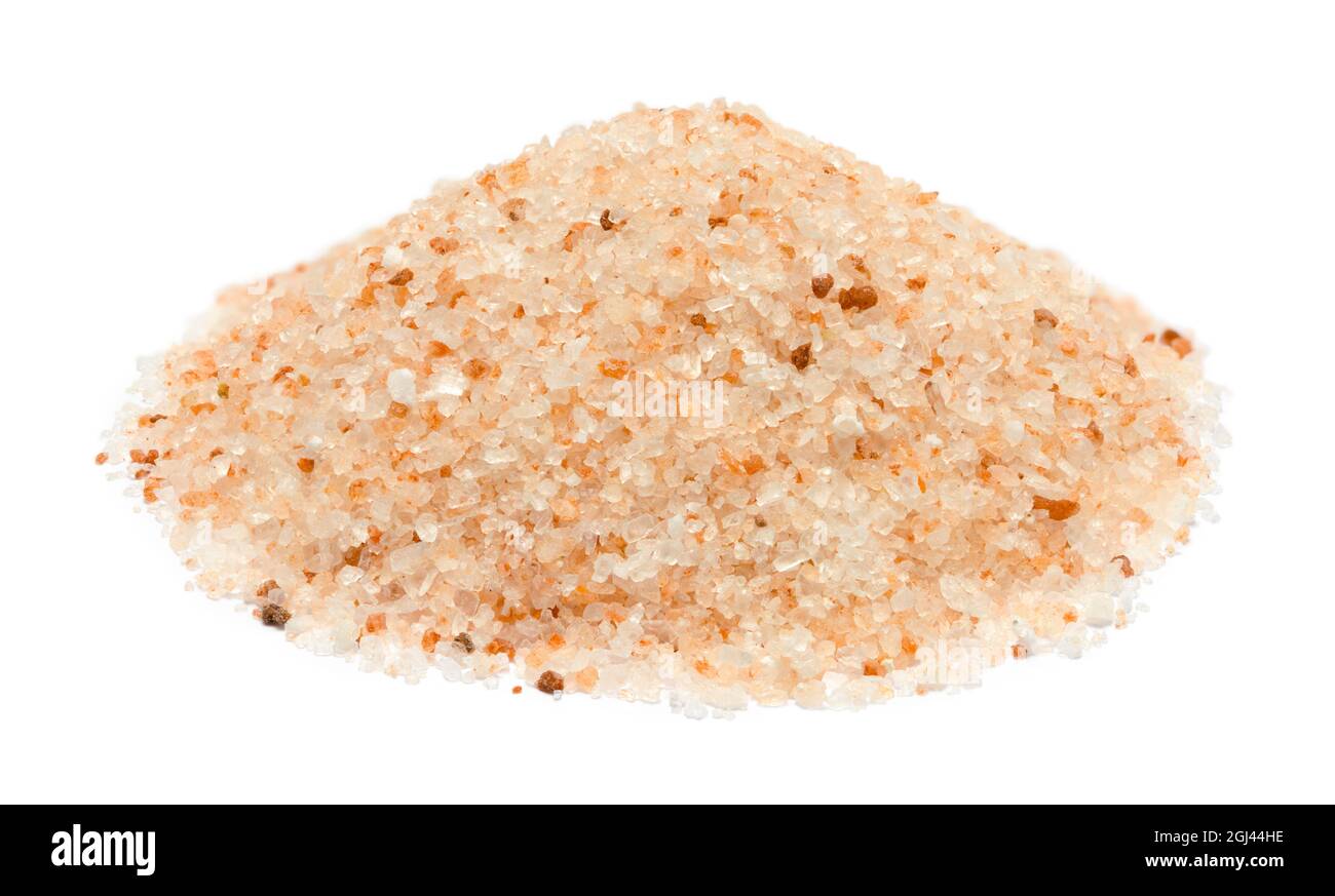 Pink Himalayan Sea Salt Pile Cut Out on White Stock Photo - Alamy