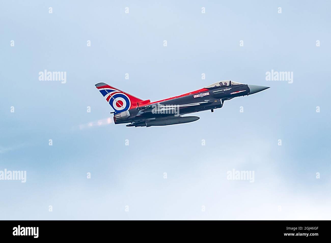 RAF Typhoon fighter aircraft display, Bournemouth Air Show 2021, UK ...