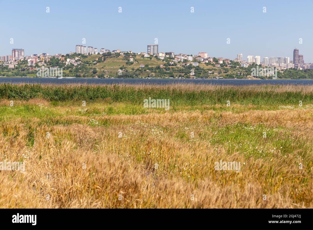 The view from Kucukcekmece lake, which is the southern transition point ...
