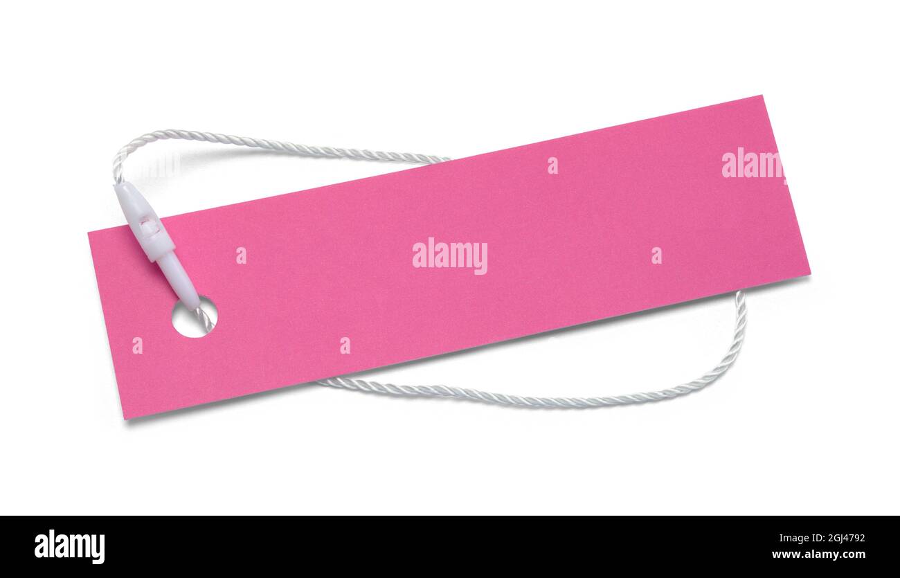 Pink Retail Tag Cut Out on White Stock Photo - Alamy