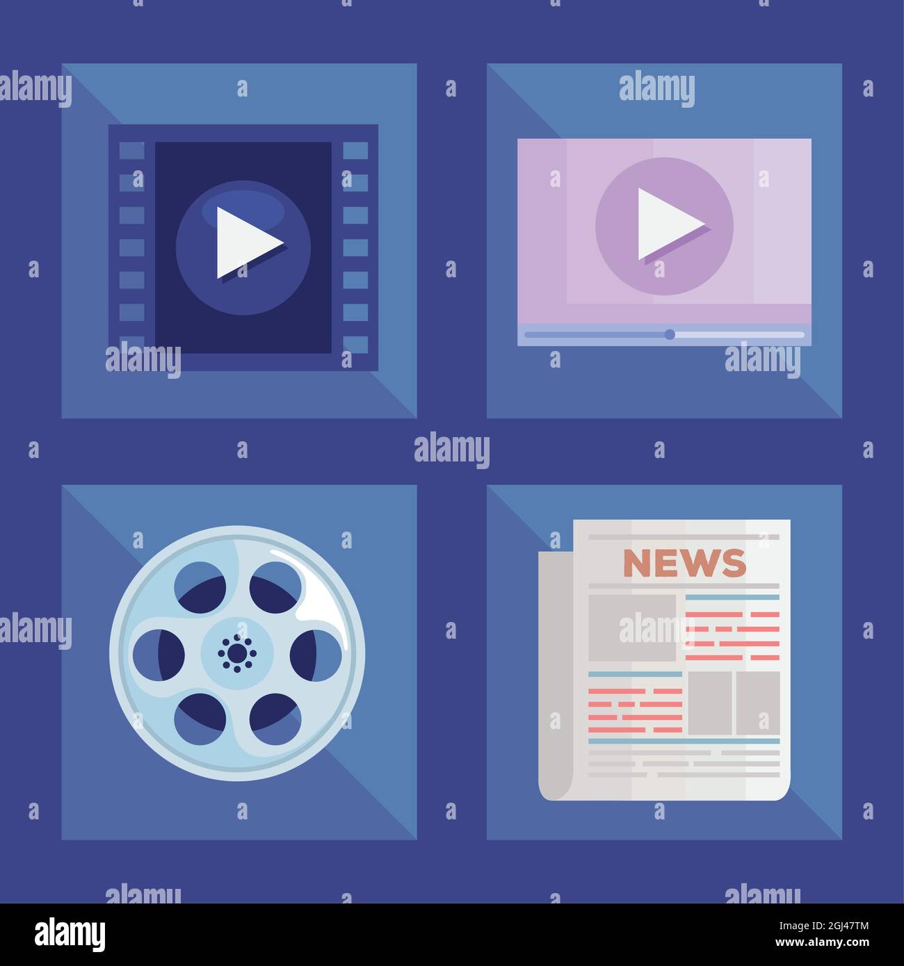 News and media icon set Stock Vector Image & Art - Alamy