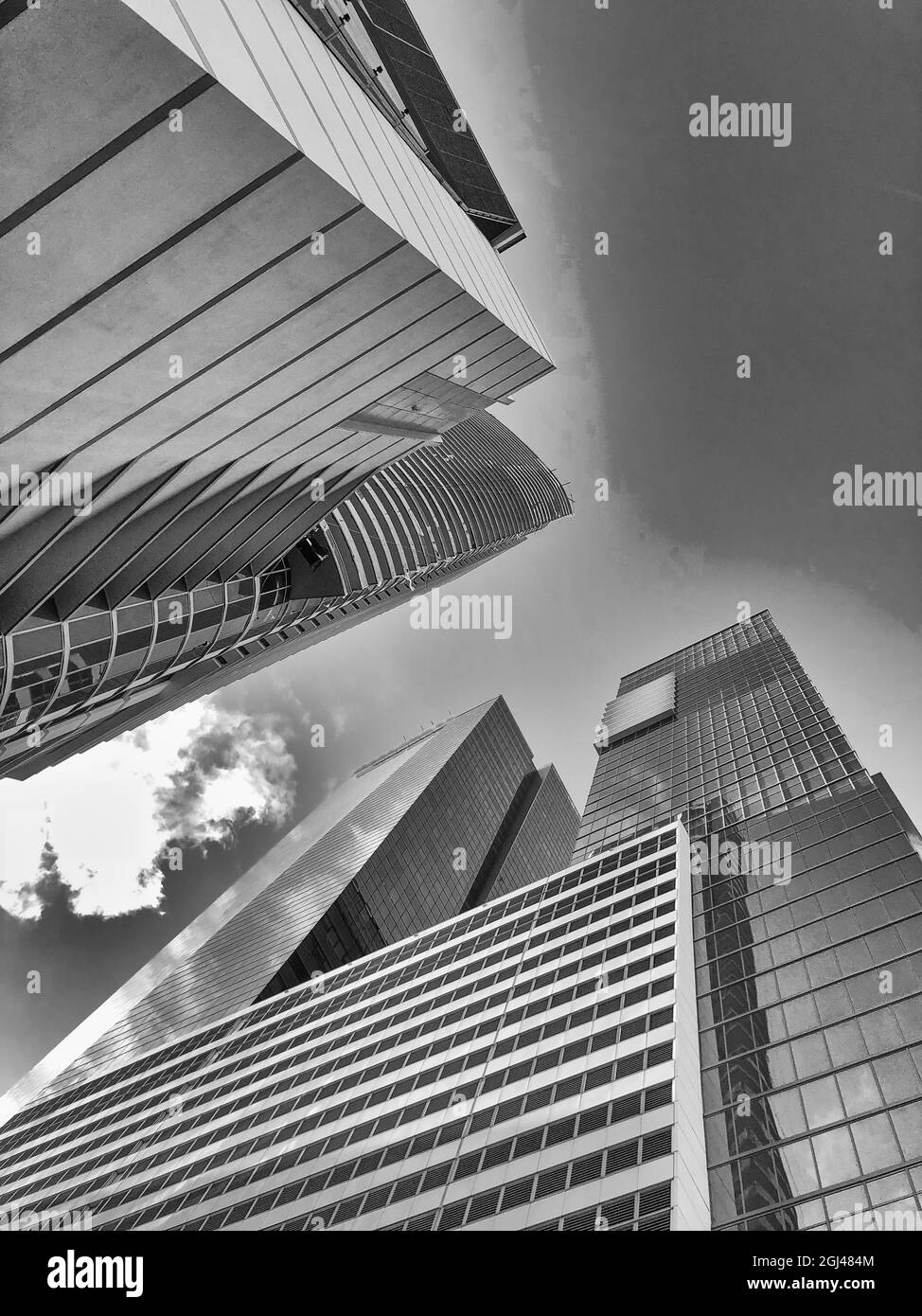 Vertical shot of skyscrapers on a clear day Stock Photo - Alamy