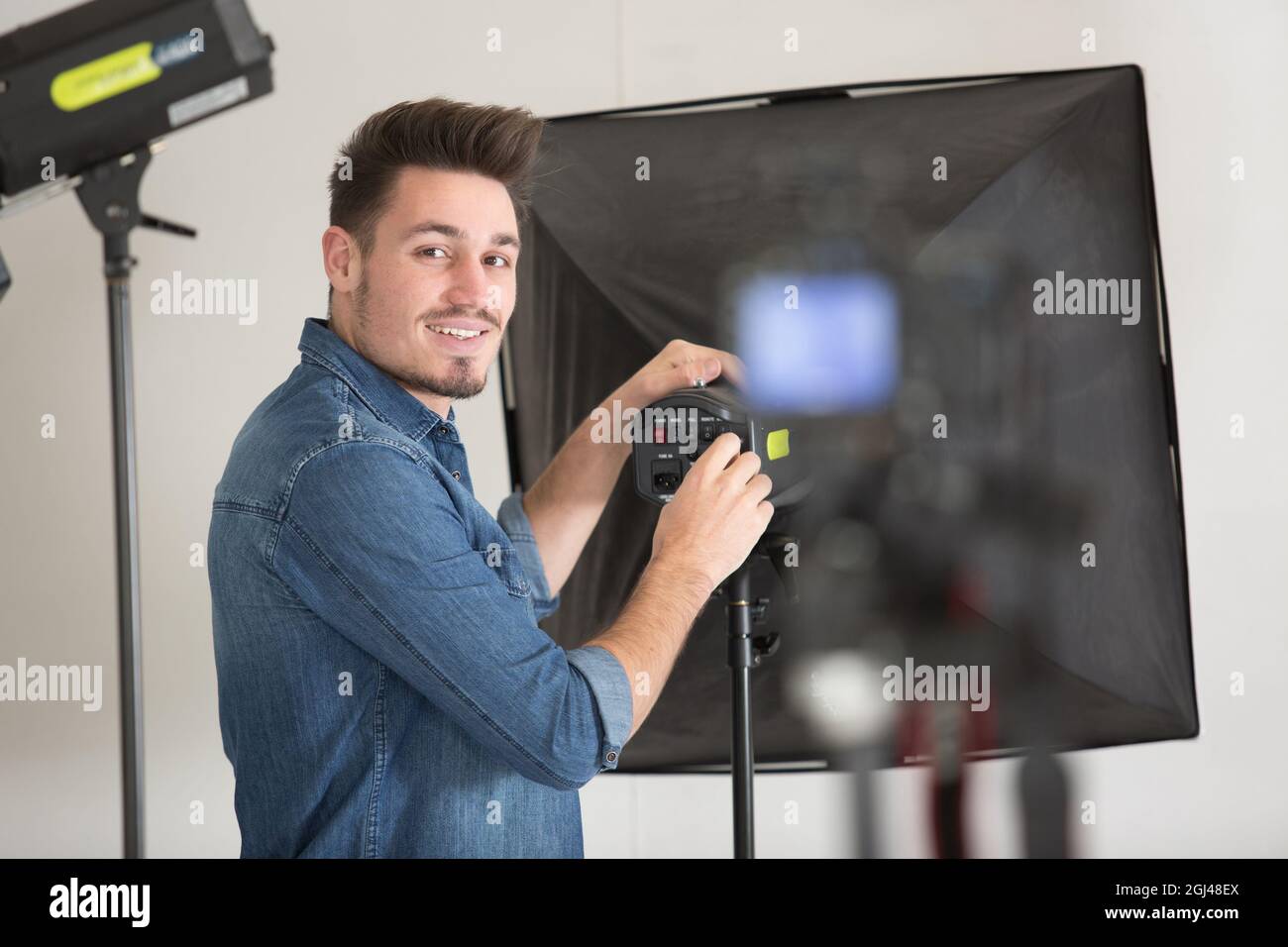 Professional photographer model assistant digital hi-res stock ...
