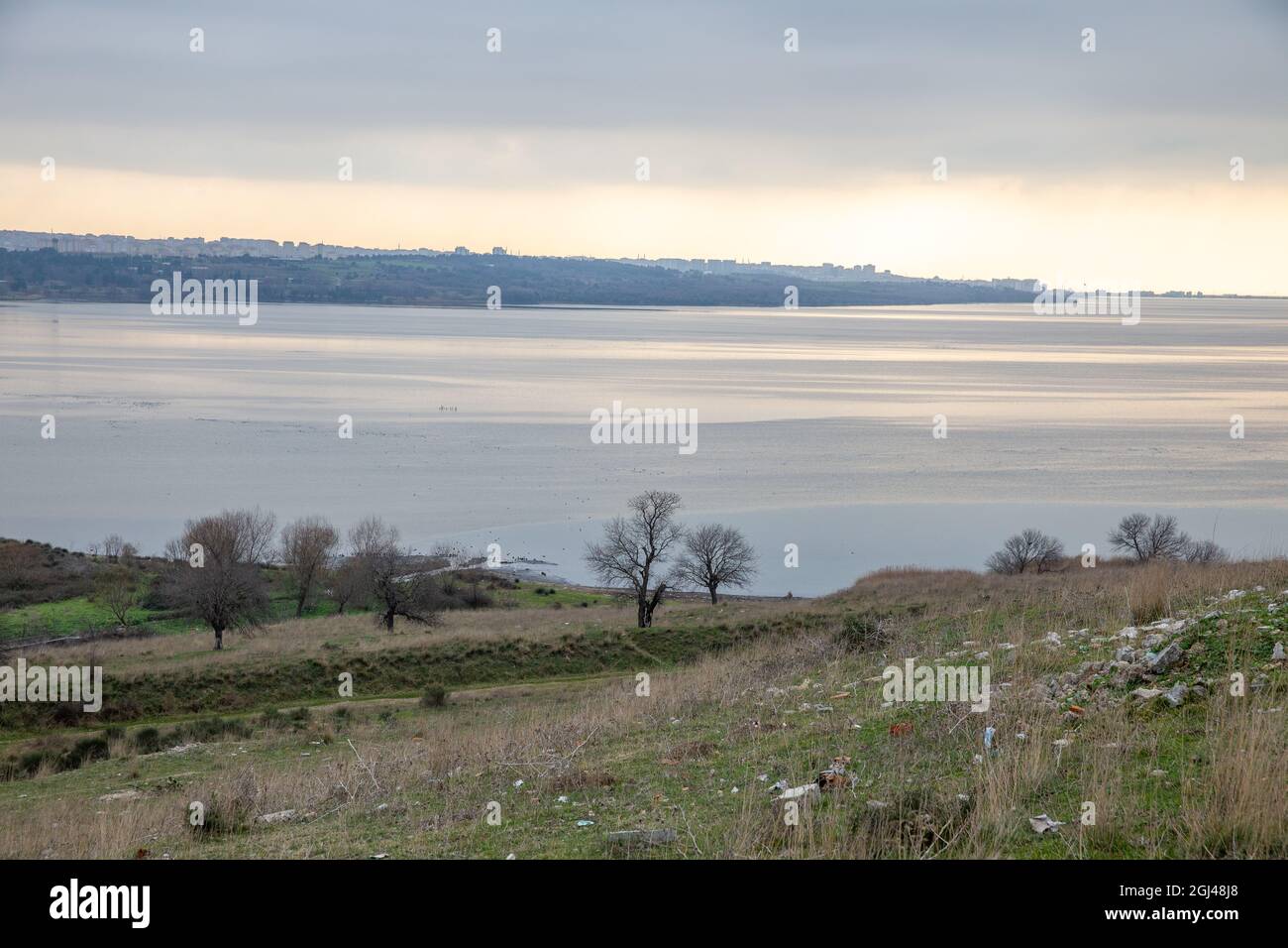 The view from Kucukcekmece lake, which is the southern transition point ...