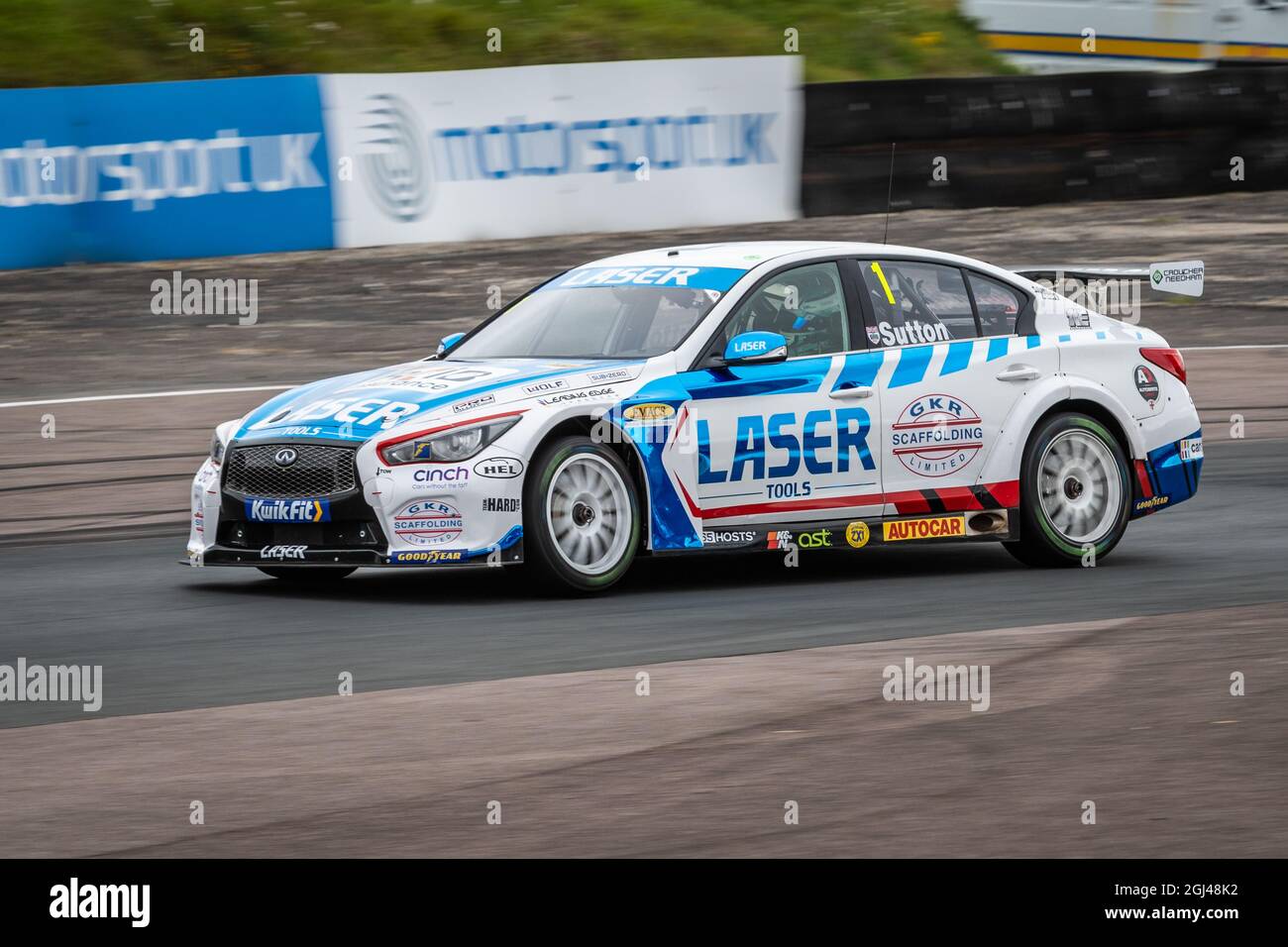Ashley Sutton in an Infinity Q50 at the BTCC event at Thruxton in ...
