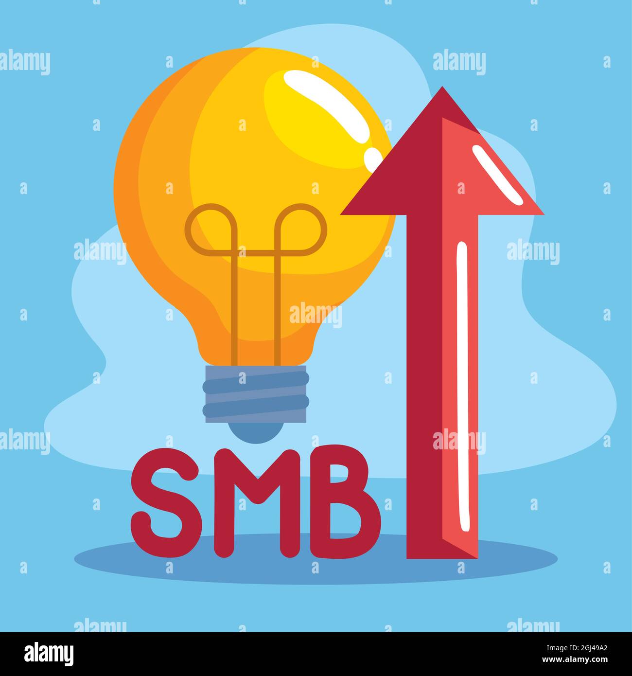 smb light bulb and increase arrow Stock Vector Image & Art - Alamy