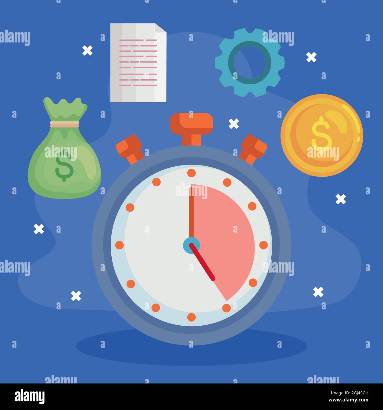 chronometer with short term icons Stock Vector Image & Art - Alamy