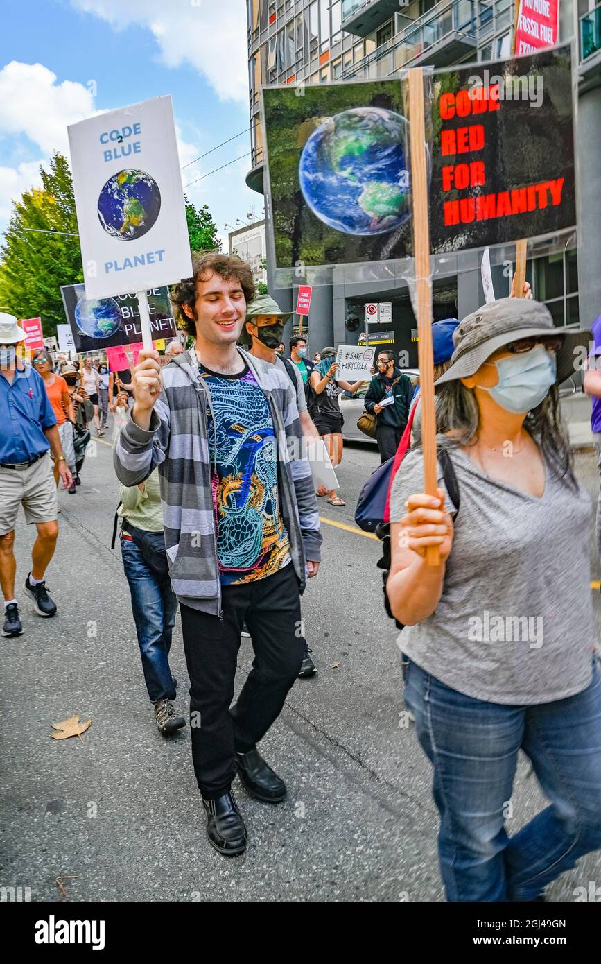 On Fire Day of Action, rally and march organised by 350.org, Vancouver ...