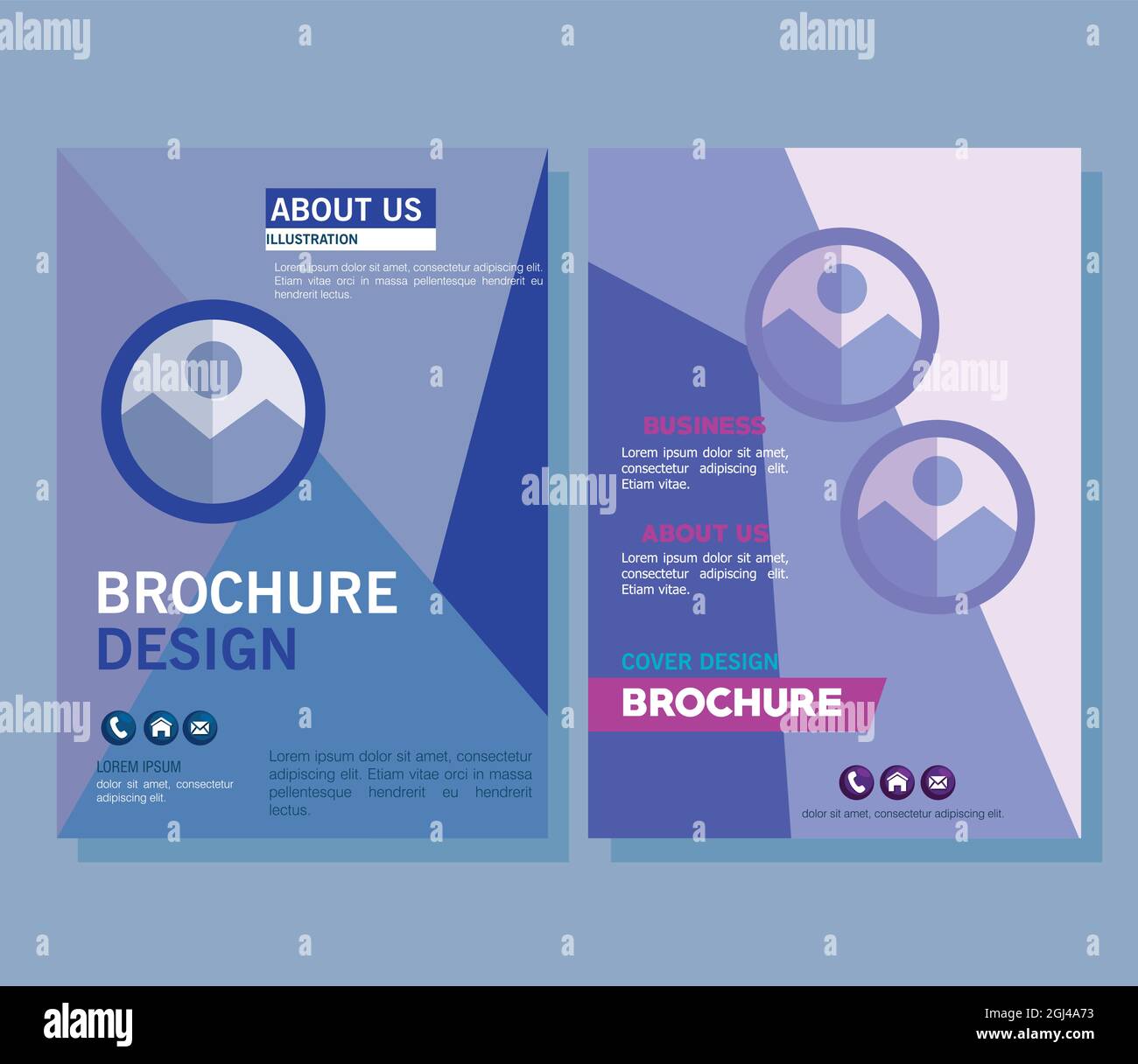 Two corporate brochures Stock Vector Images - Alamy