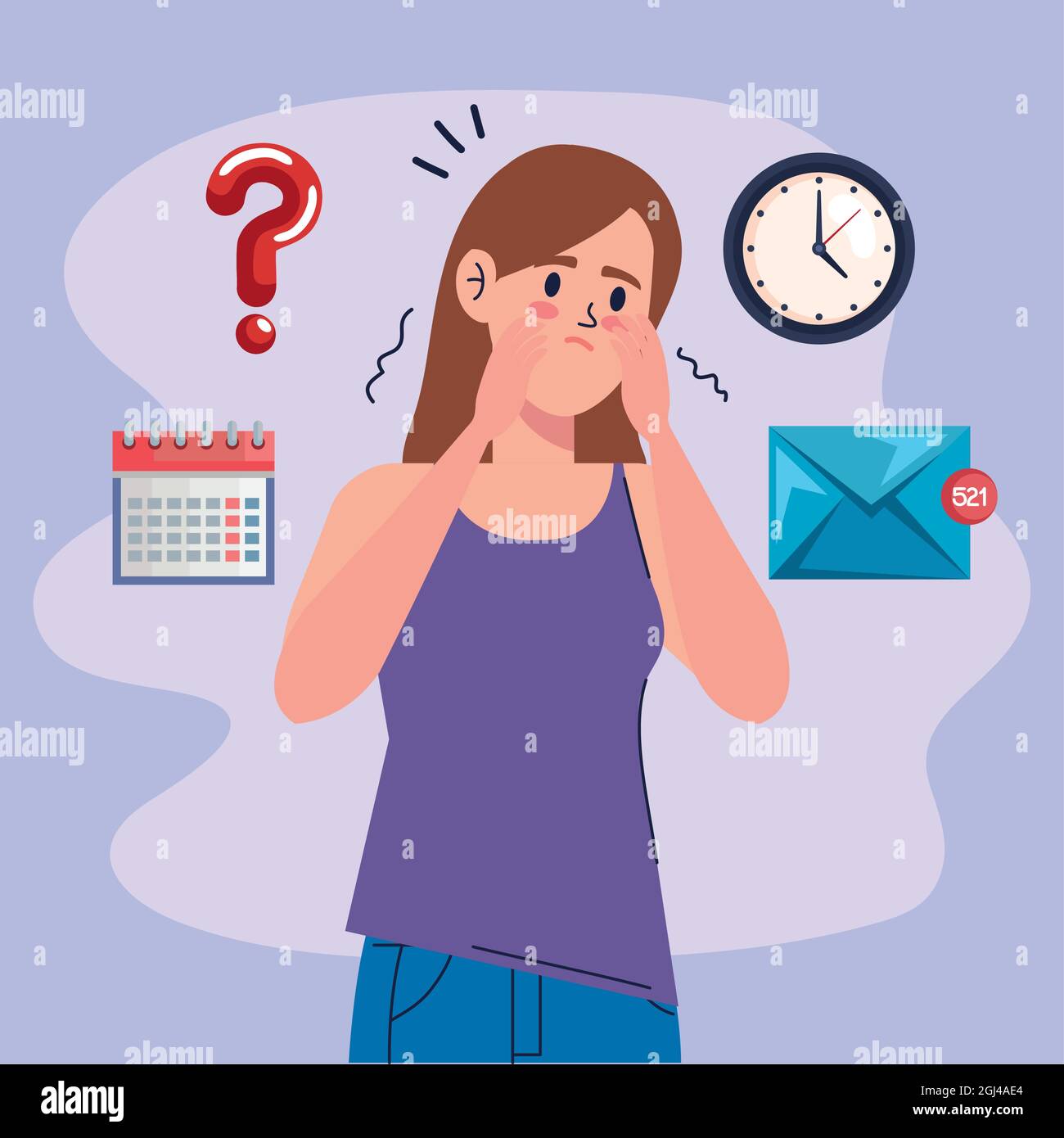 Work problem desperate woman Stock Vector Images - Alamy