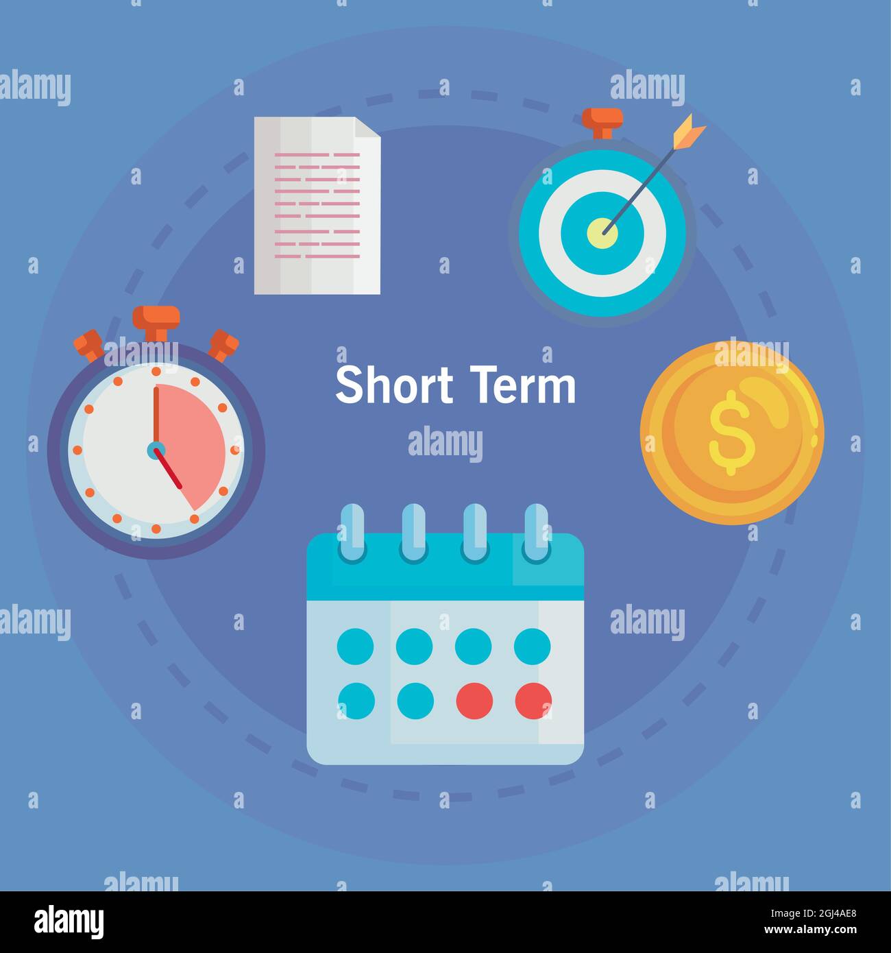 calendar with short term icons Stock Vector Image & Art - Alamy