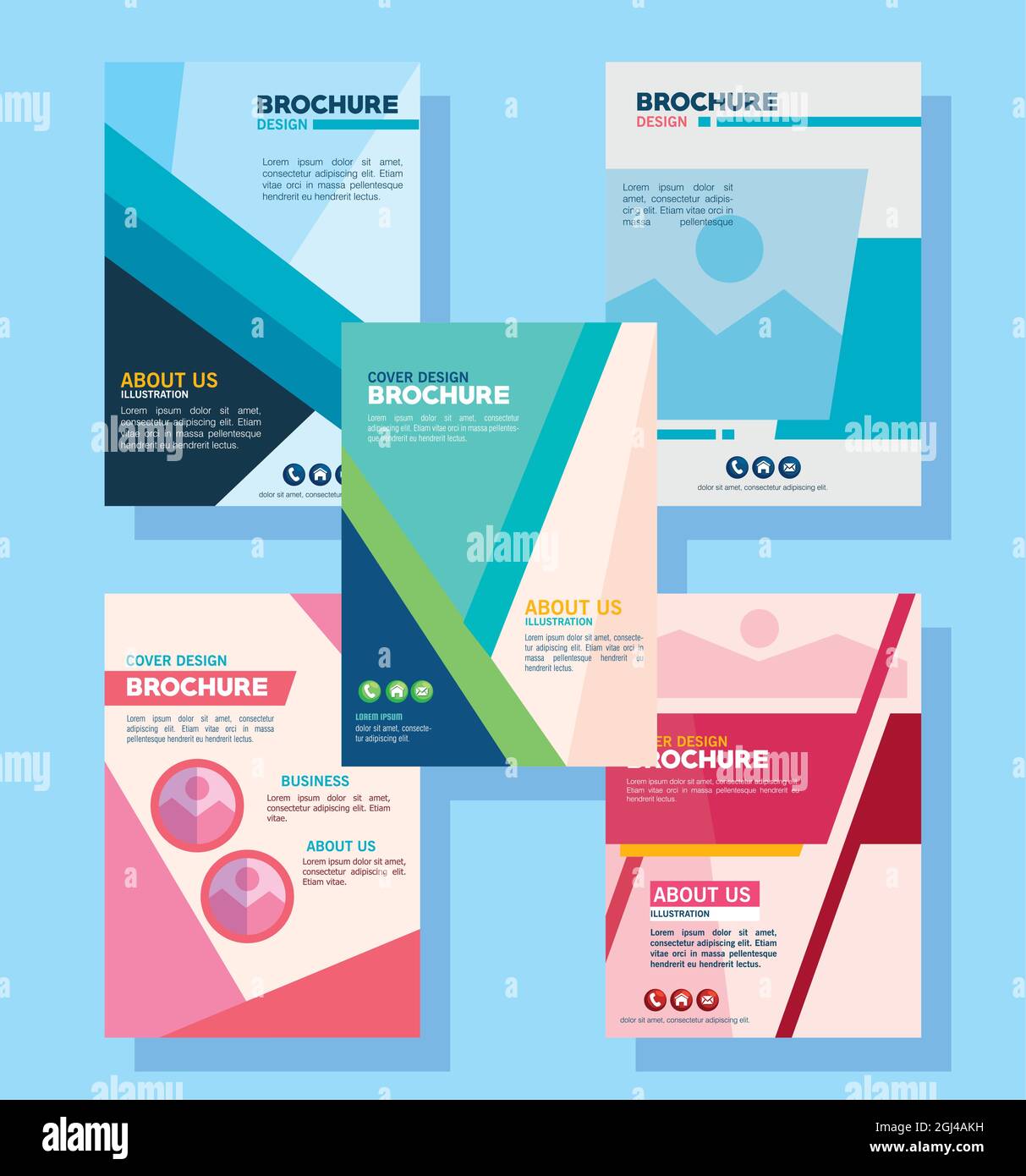brochure templates icon group Stock Vector Image & Art - Alamy