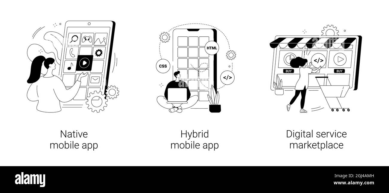 Software application abstract concept vector illustrations Stock Vector ...