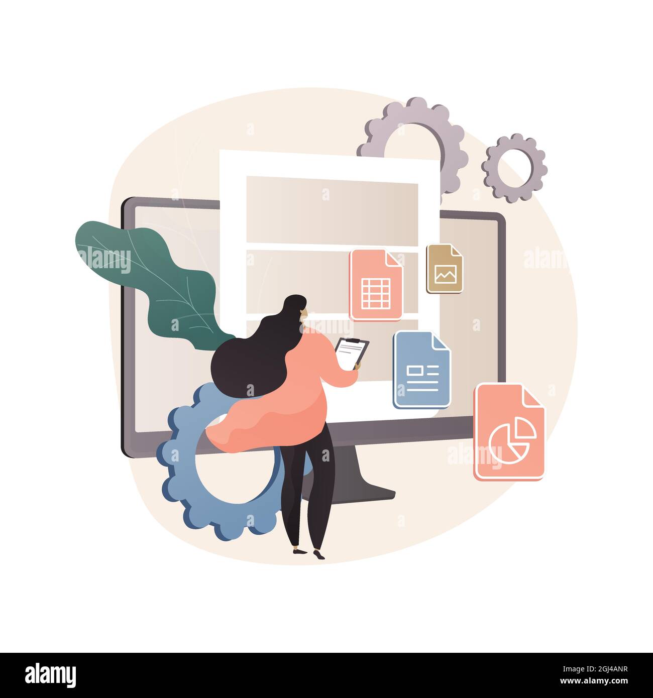 Document management soft abstract concept vector illustration Stock ...