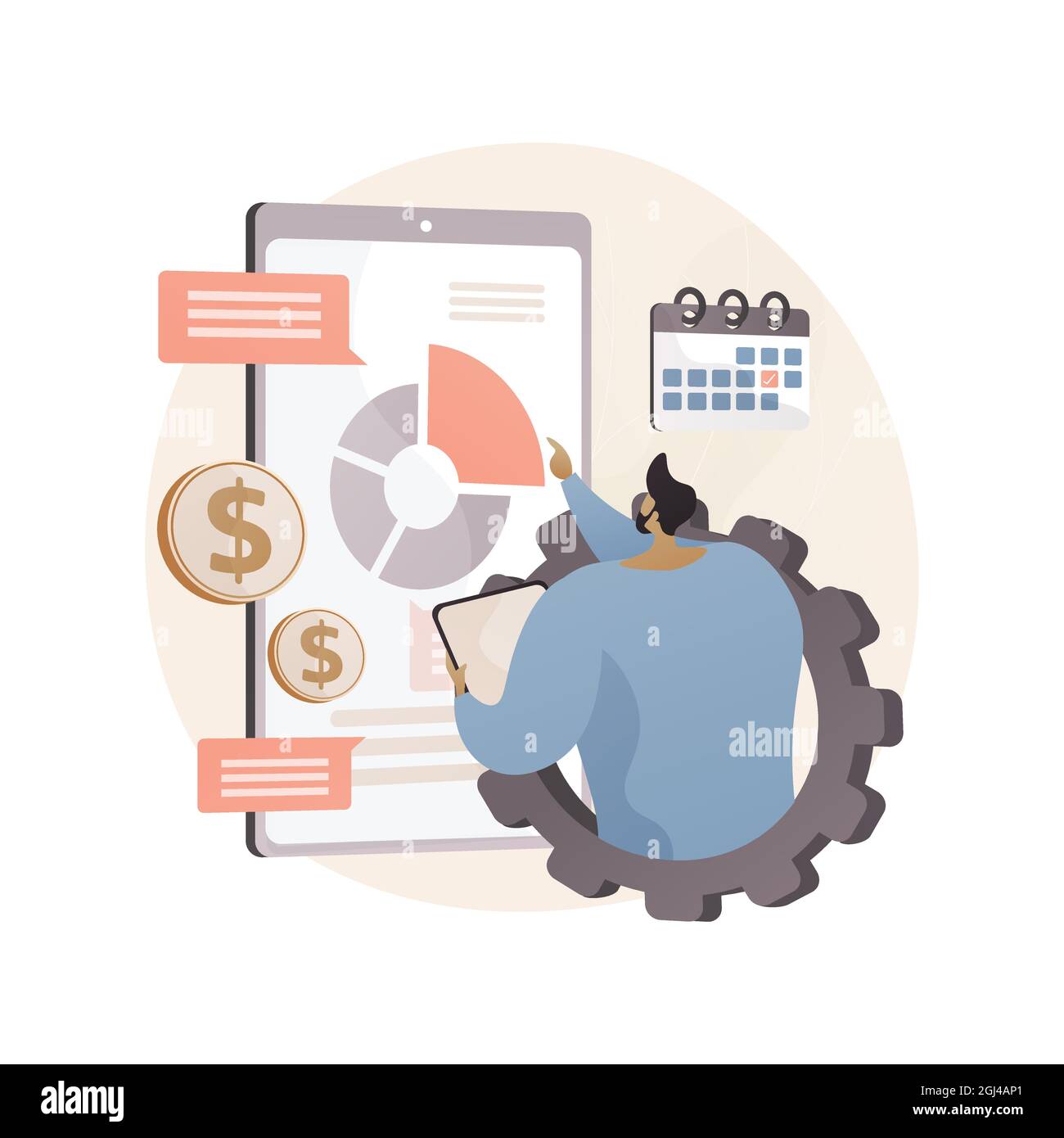 Mobile expense management abstract concept vector illustration Stock ...