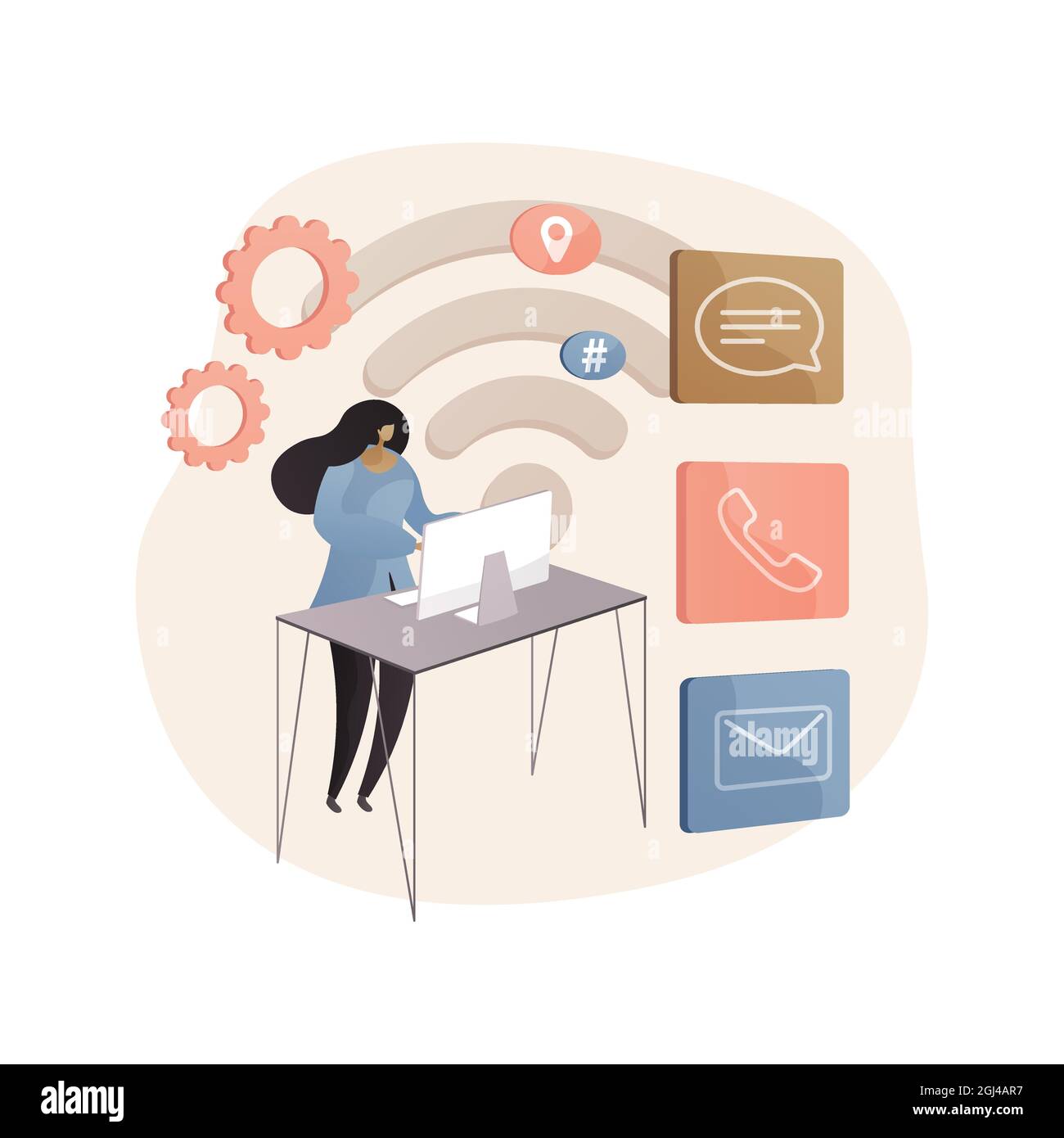 Contact center abstract concept vector illustration Stock Vector Image ...