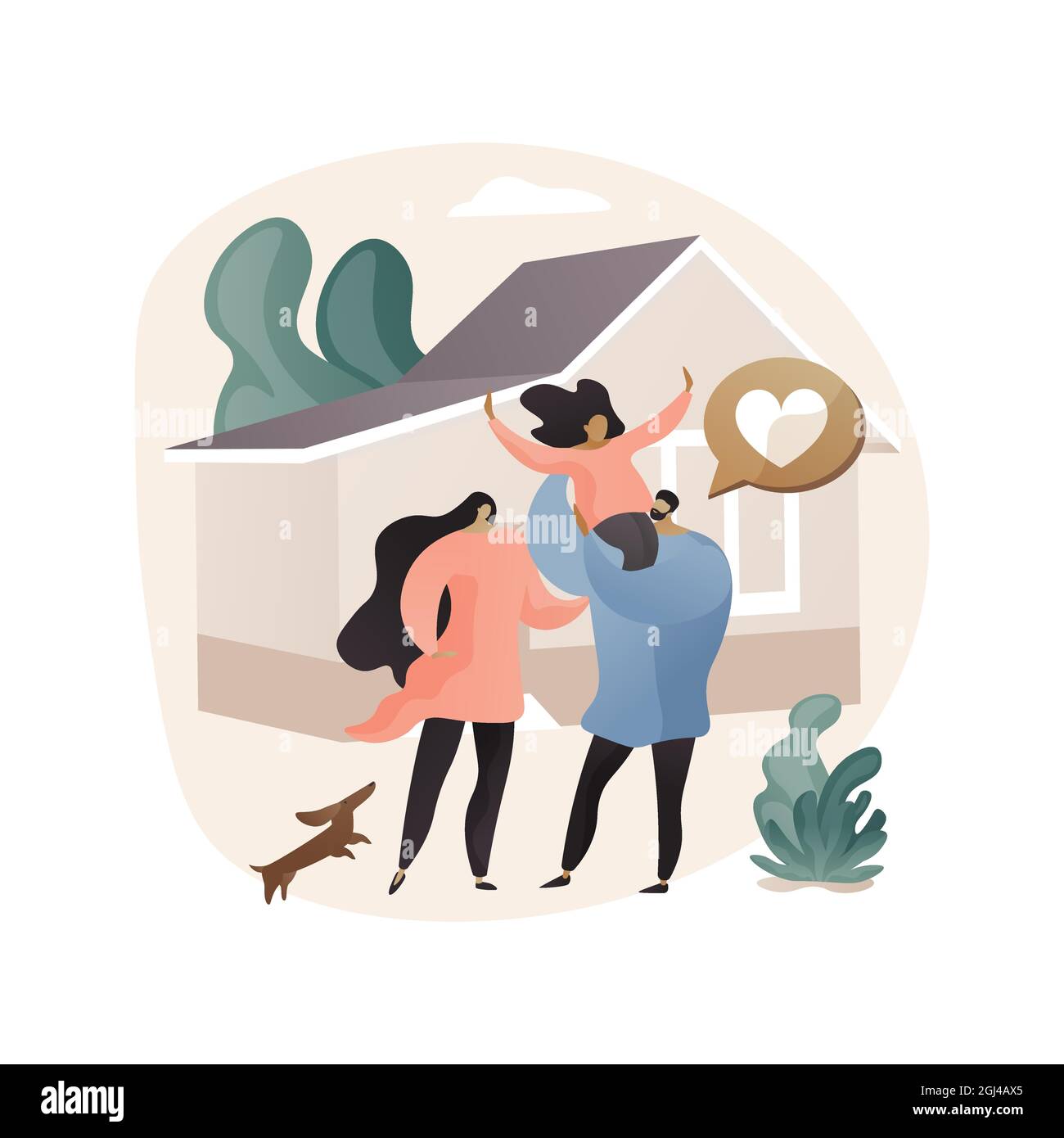 Family house abstract concept vector illustration Stock Vector Image ...