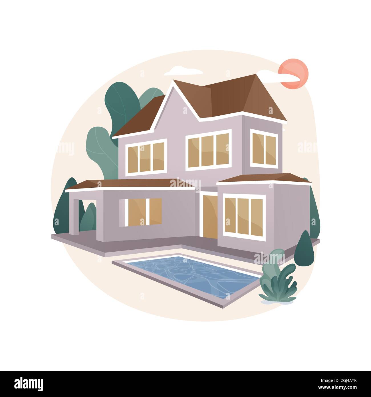 Private residence abstract concept vector illustration Stock Vector ...