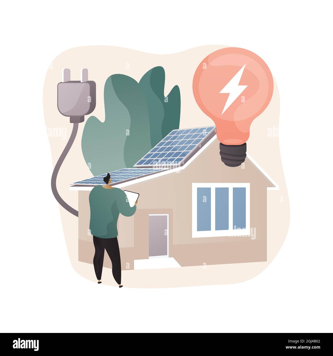 Energy-plus house abstract concept vector illustration Stock Vector ...