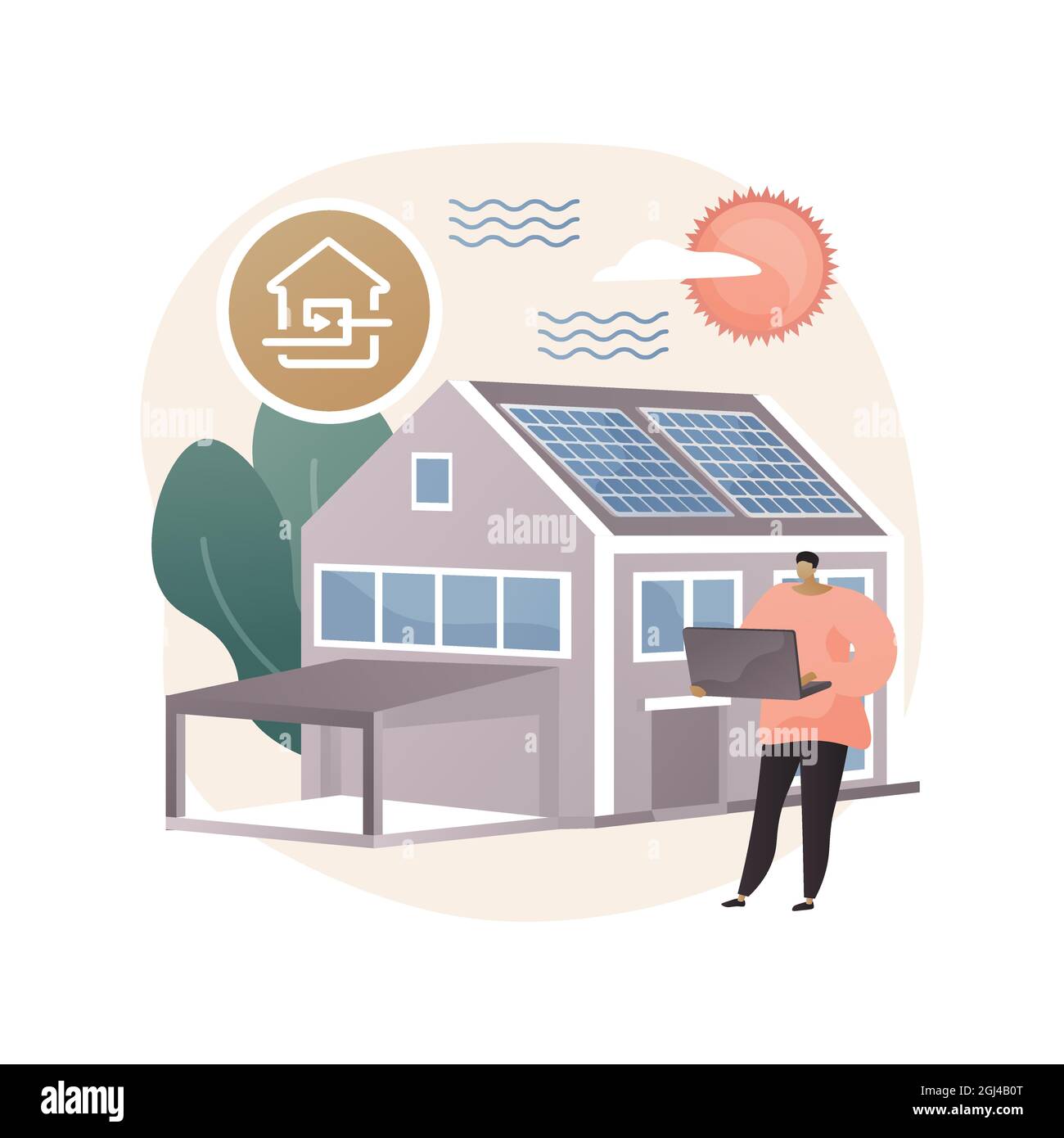 Passive house abstract concept vector illustration Stock Vector Image ...
