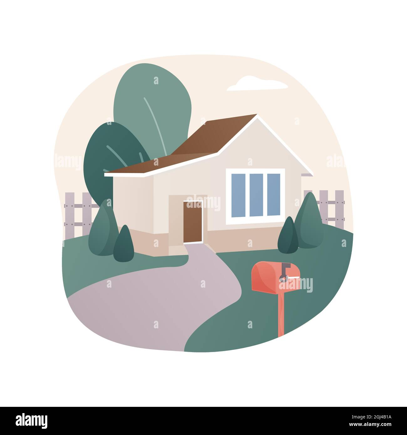 Detached house abstract concept vector illustration Stock Vector Image ...