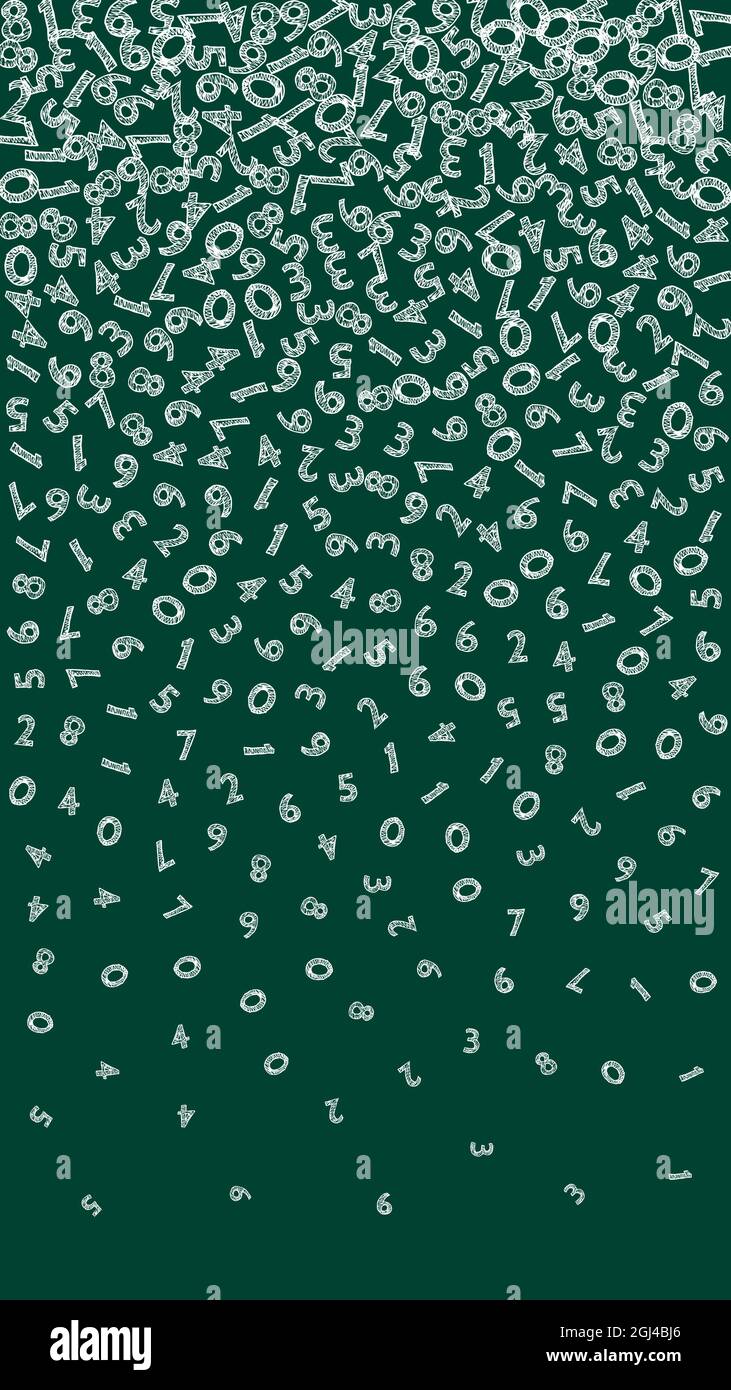 Falling sketch chalk numbers. Math study concept with flying digits ...