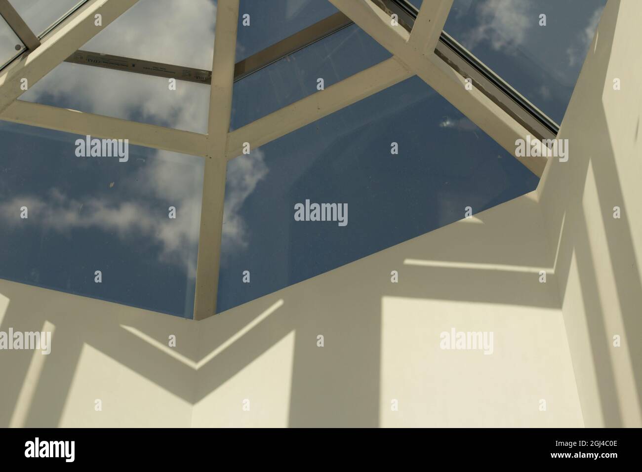 Glazed roof. Modern architecture of the roof of the building ...