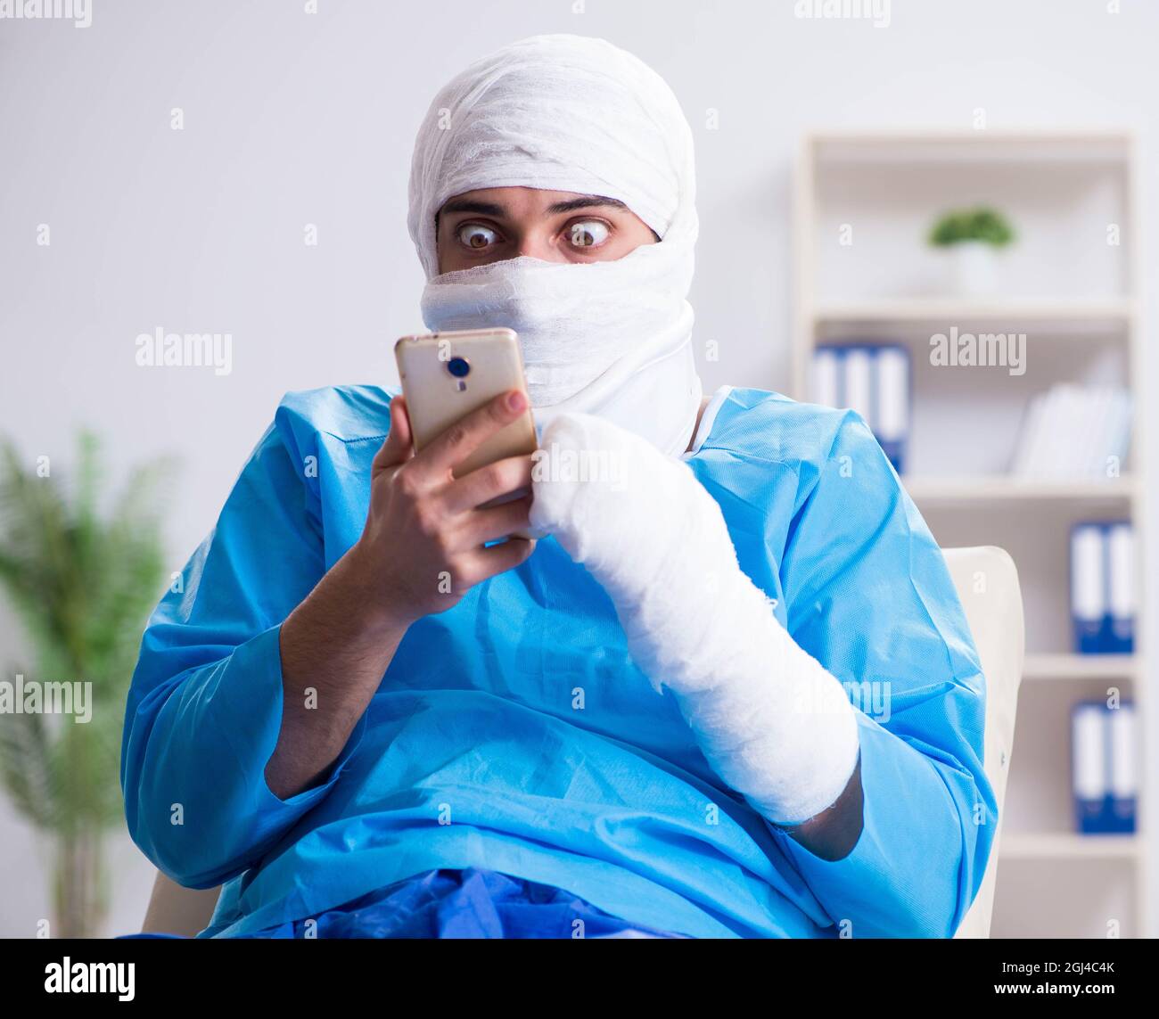 The man suffering from multiple broken bones and fractures Stock Photo ...