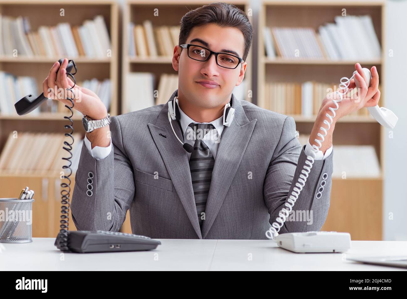 Angry helpdesk operator in hi-res stock photography and images - Alamy