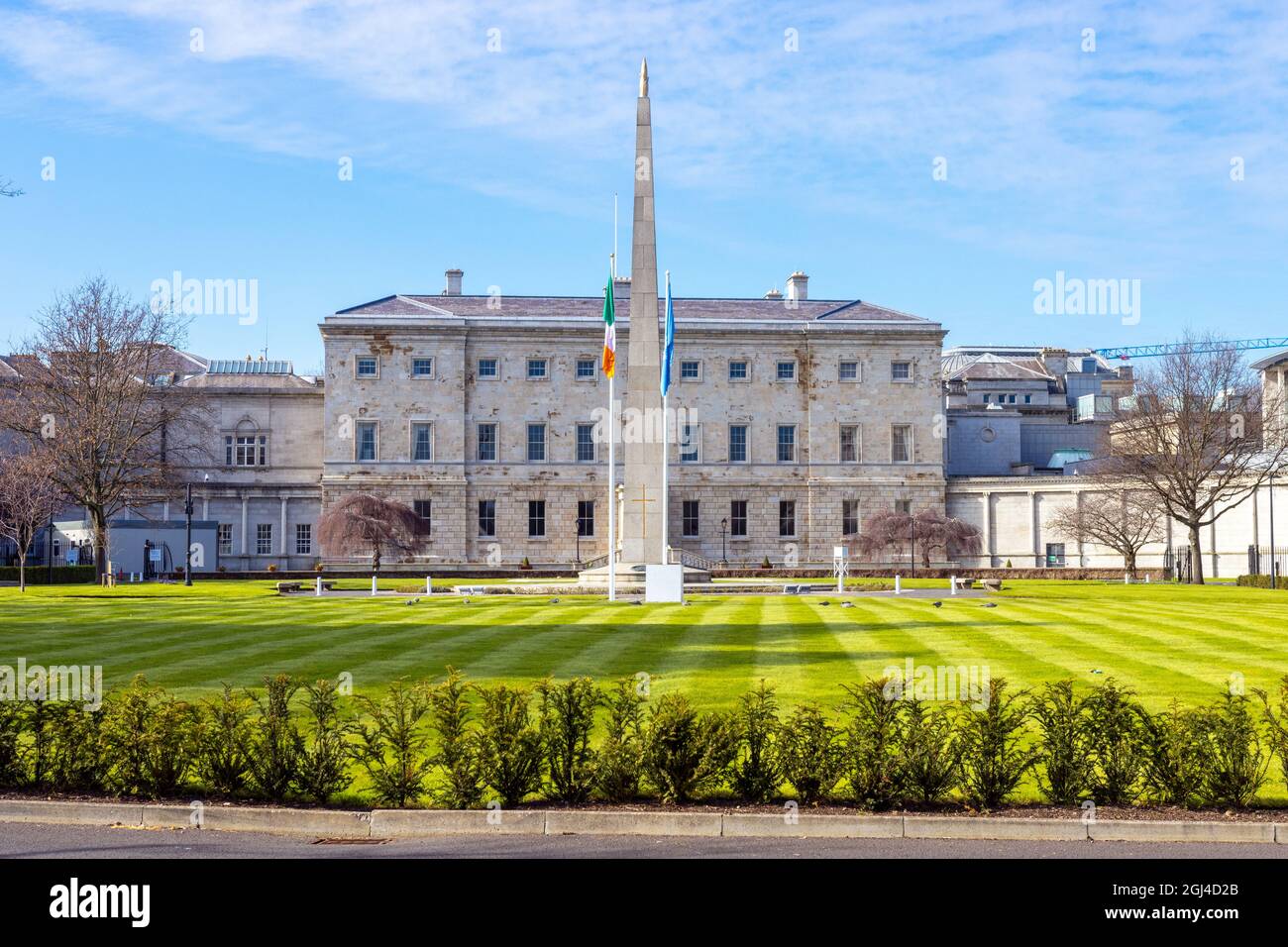 DUBLIN, IRELAND - Mar 07, 2021: The Leinster House Seat of the Irish ...