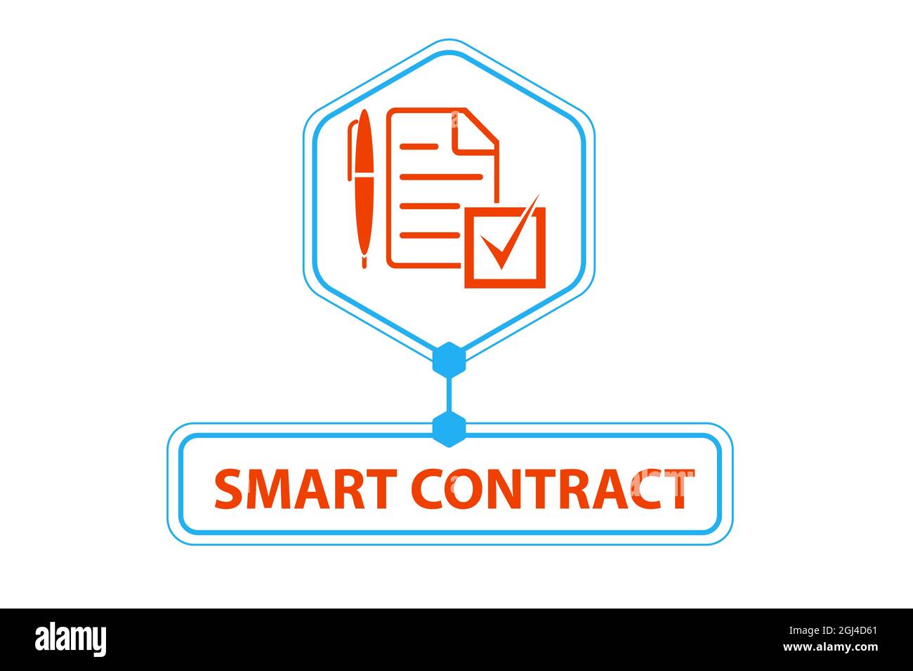 Smart contract as the illustration of blockchain concept Stock Photo ...