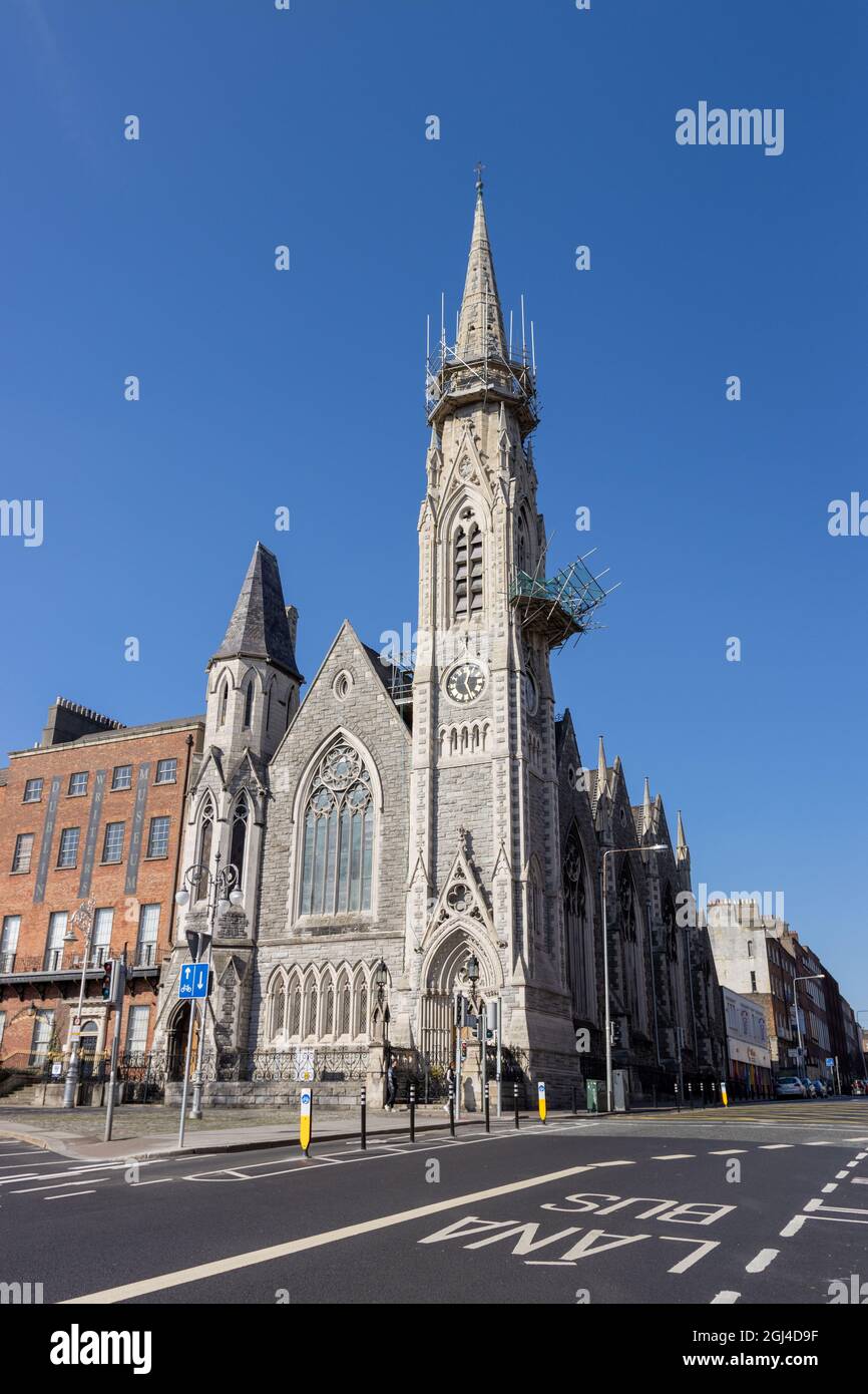 DUBLIN, IRELAND - Mar 07, 2021: A scenic shot of a gothic tower ...