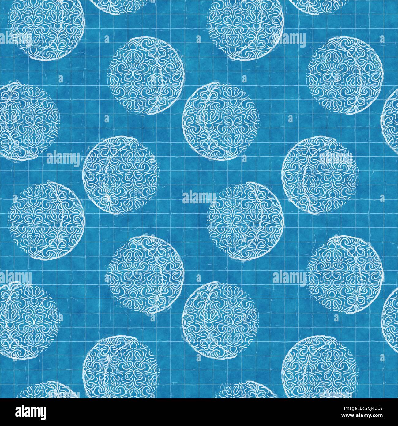 Seamless bright blue blueprint pattern for textile and print Stock ...