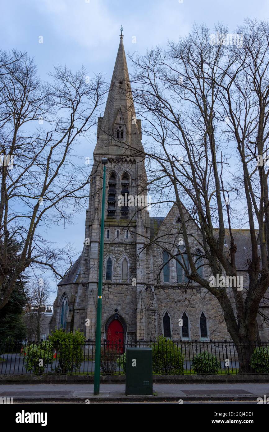 DUBLIN, IRELAND - Mar 04, 2021: A scenic shot of a gothictower building ...