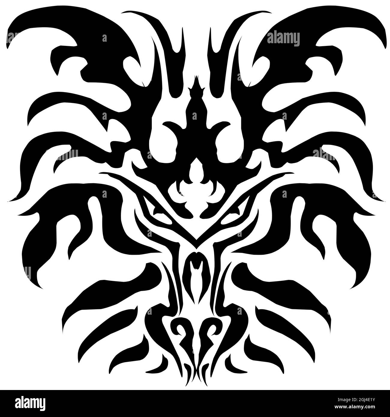 Illustration of a dragon with black lines on a white background Stock ...