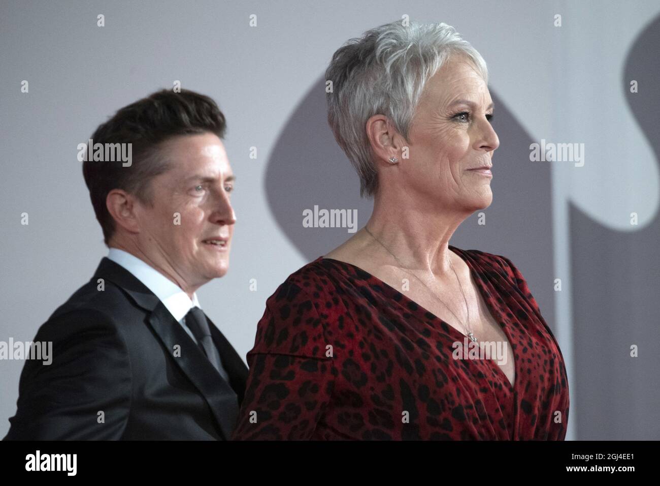 David Gordon and Jamie Lee Curtis attending the Halloween Kills ...
