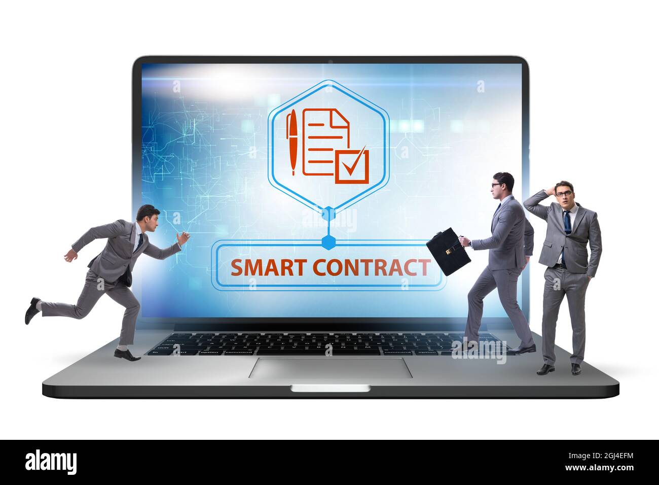 Smart contracts as illustration of the blockchain technology Stock ...