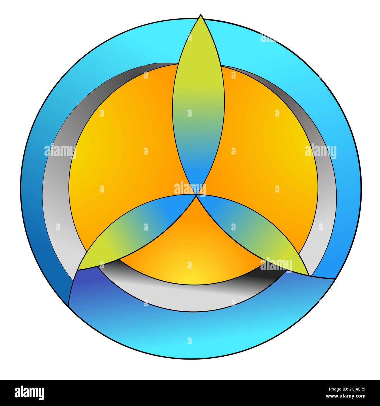 Simple 3D logo design with gradient color - can be used for web logo or ...