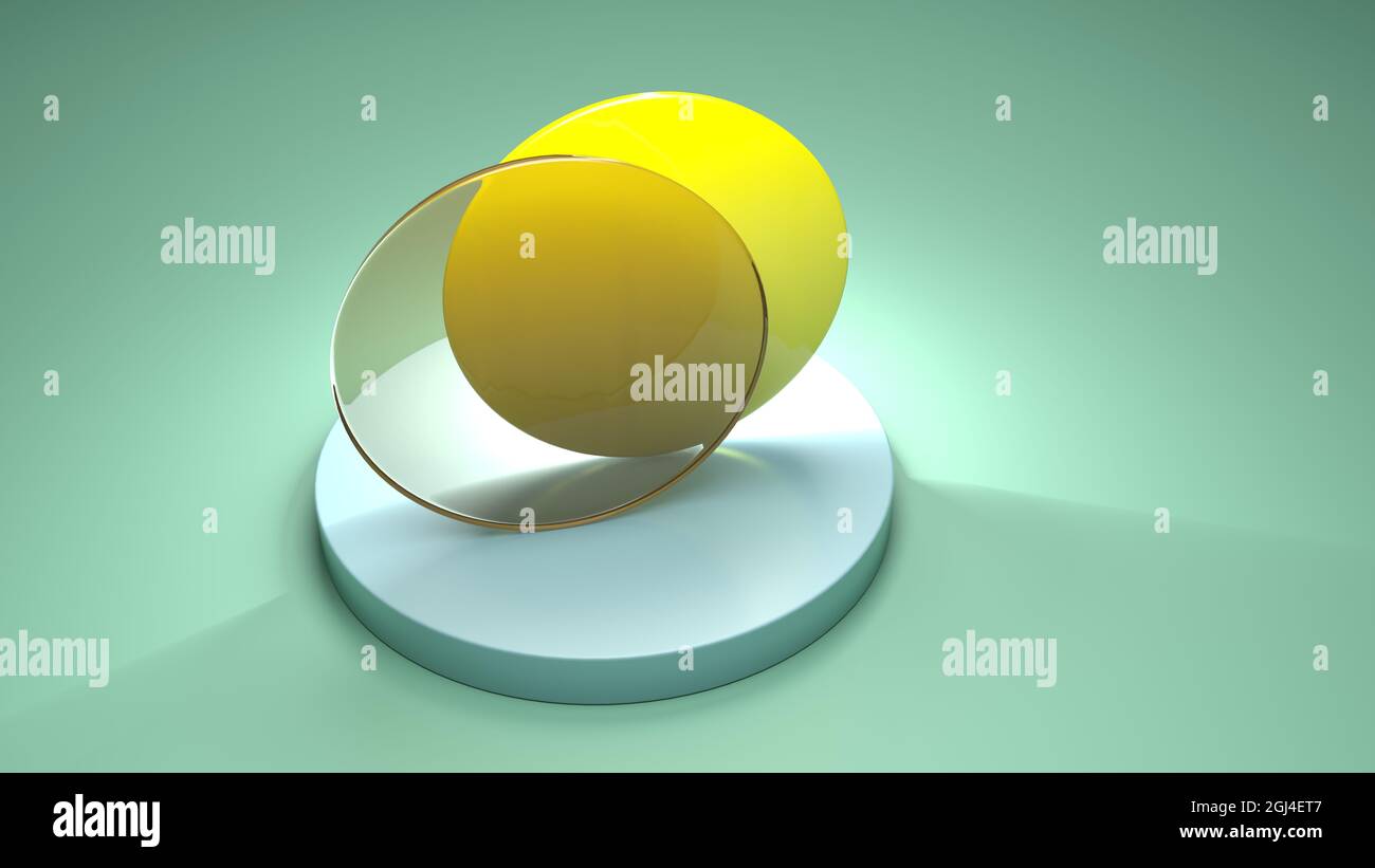 Abstract yellow cylinders composition - 3D rendering illustration Stock ...