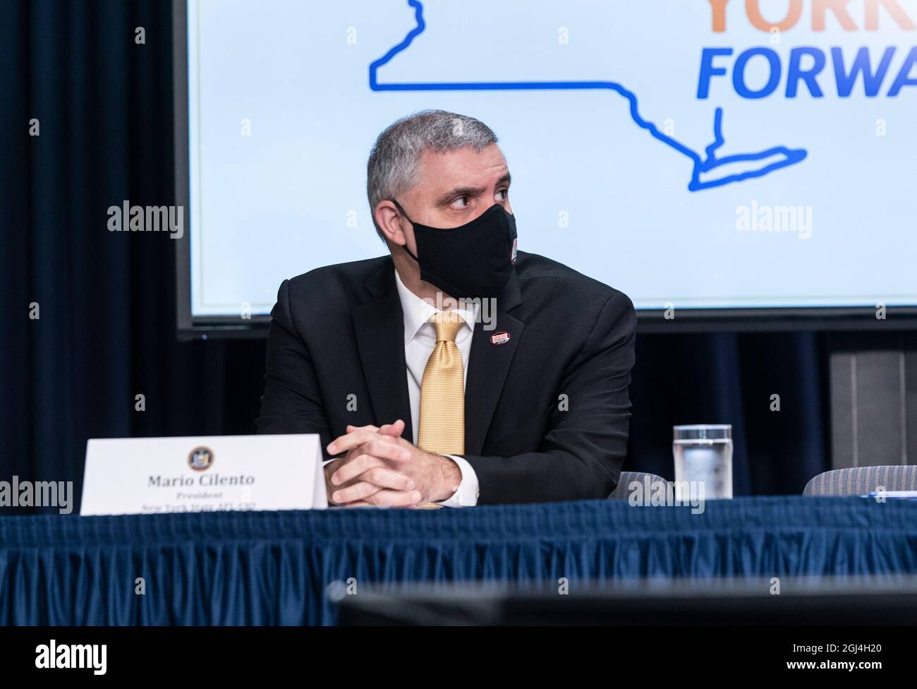New York, NY - September 8, 2021: Mario Cilento attends Governor Hochul ...