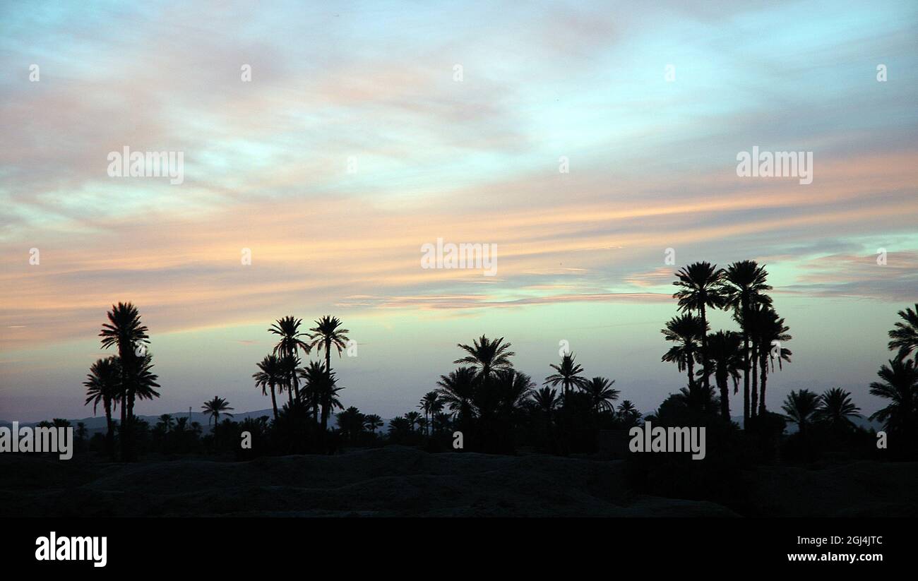 Beautiful sunset with beautiful reflection on the ocean in Morocco ...
