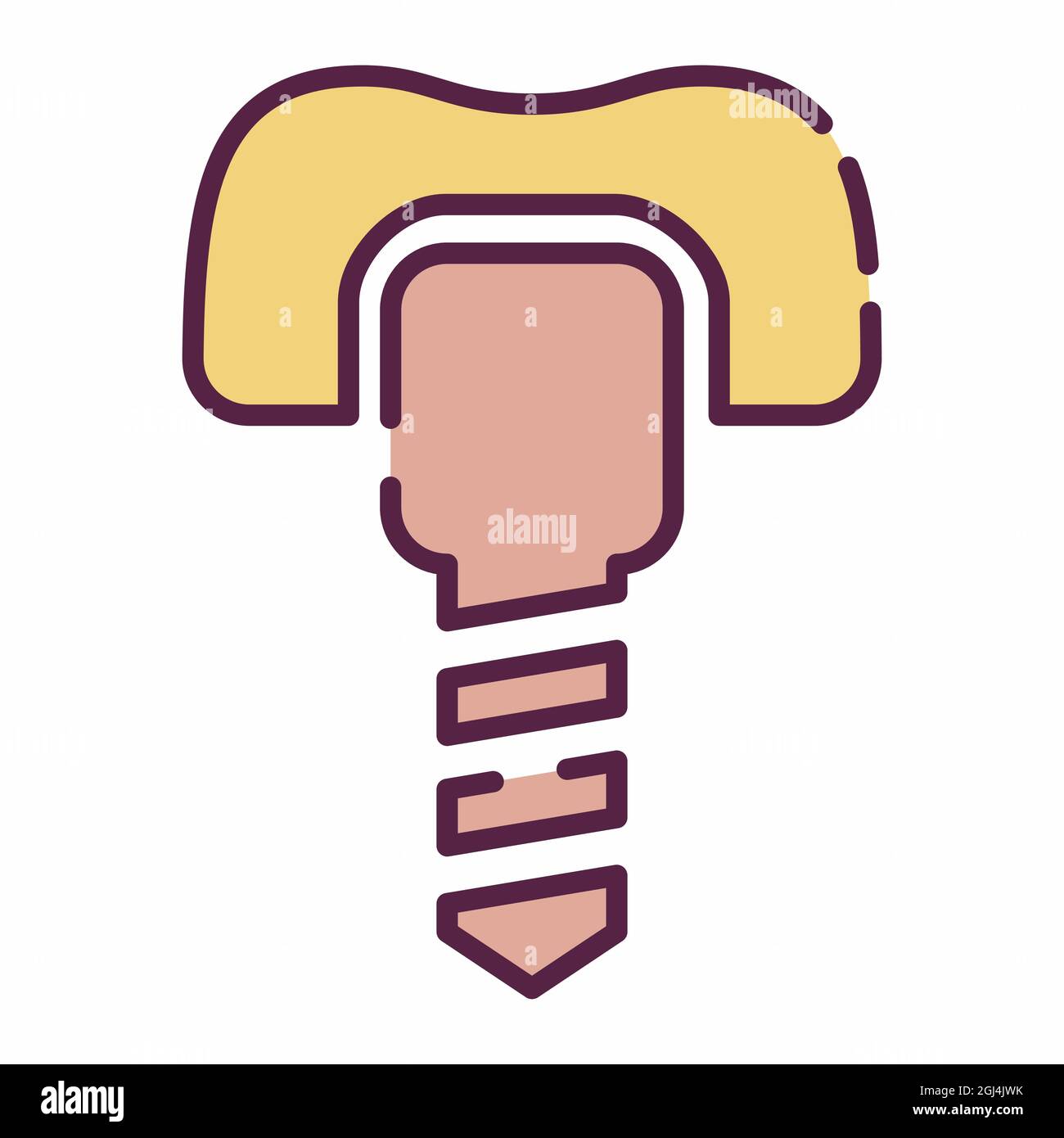 Icon Vector of Dental Implants - Line Cut Style - Simple illustration ...