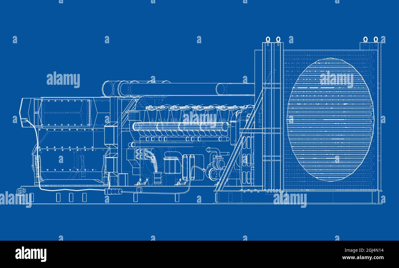 Large industrial diesel generator. Vector Stock Vector Image & Art - Alamy