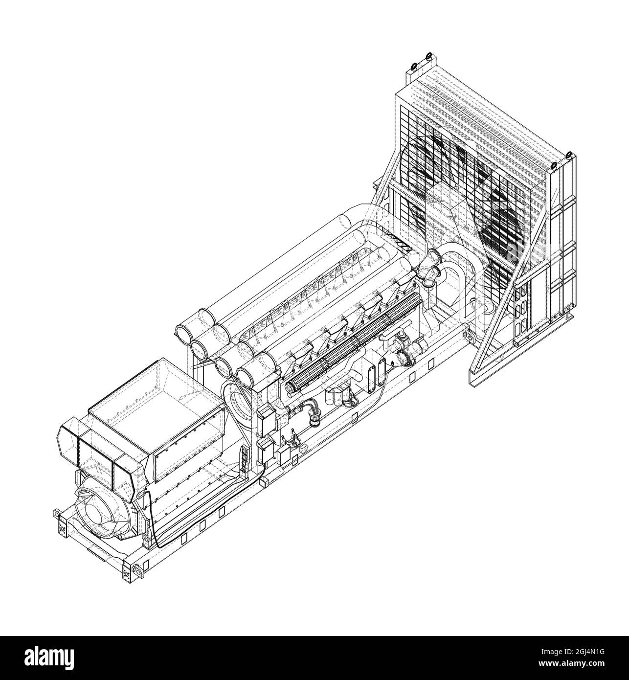 Large industrial diesel generator. Vector Stock Vector Image & Art - Alamy