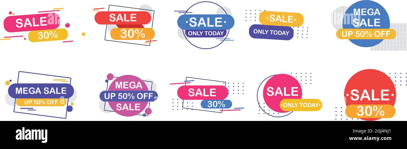 Set of web templates, discount advertising background - Vector ...