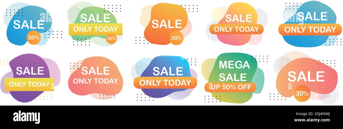 Set of web templates, discount advertising background - Vector ...