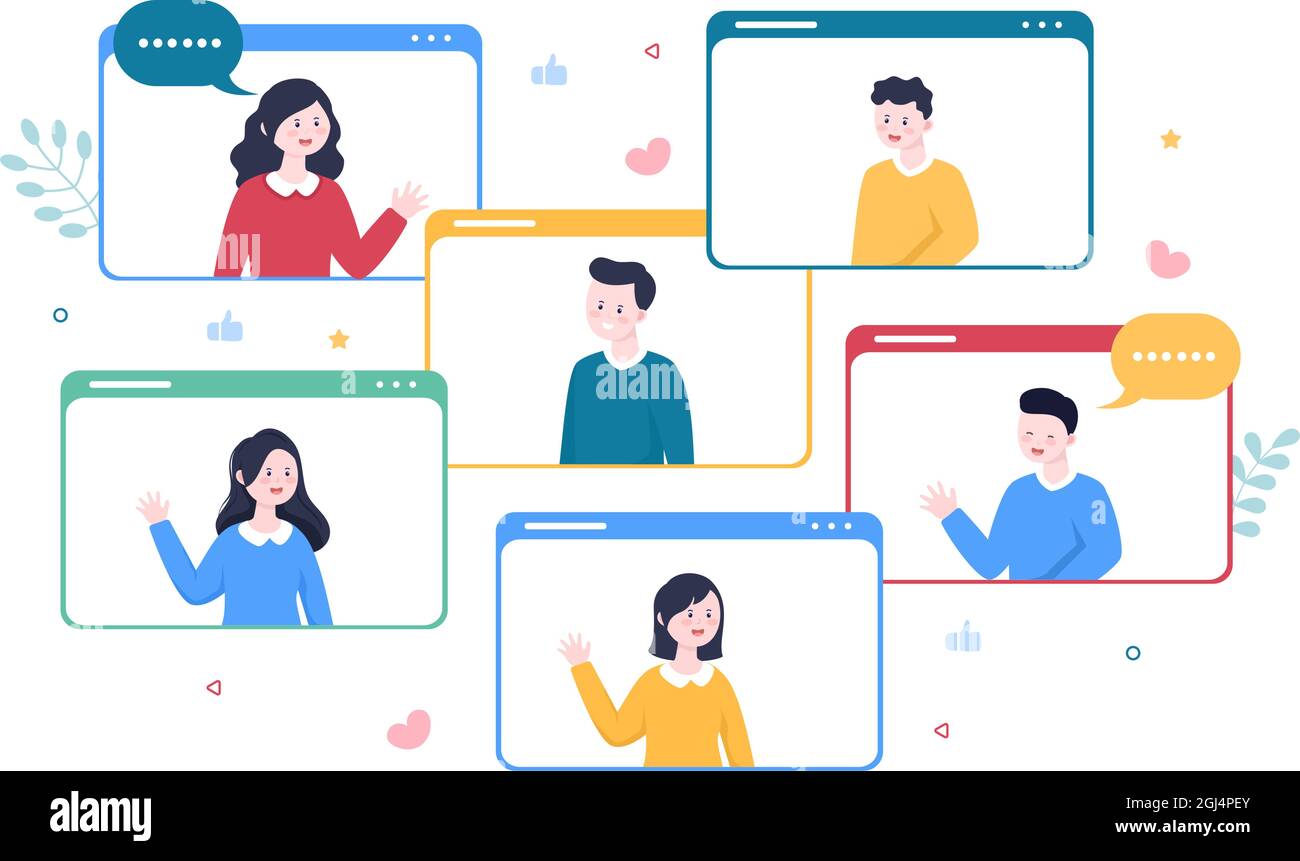 Content Creator Background Vector Illustration of Freelancer Blogger ...